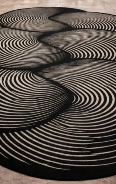 Modern Black White Abstract Swirl Rug Luxury Geometric Area Rug 6x9 ...