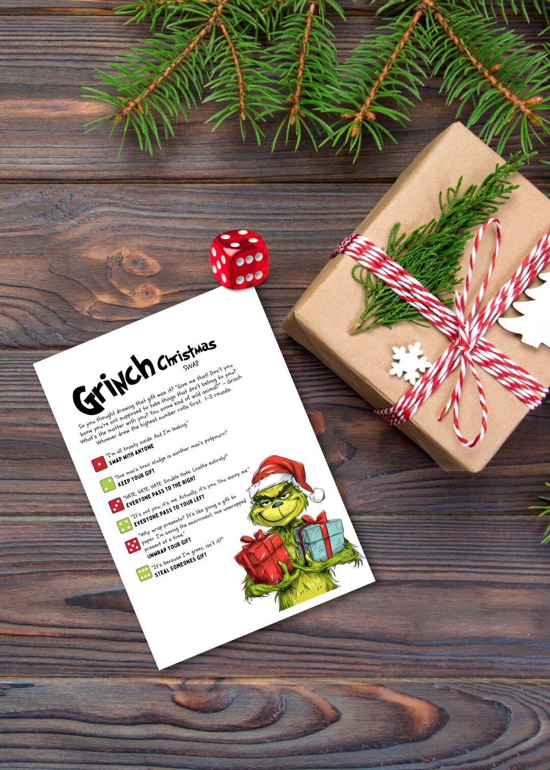 Grinch Christmas Swap Game PDF - Etsy