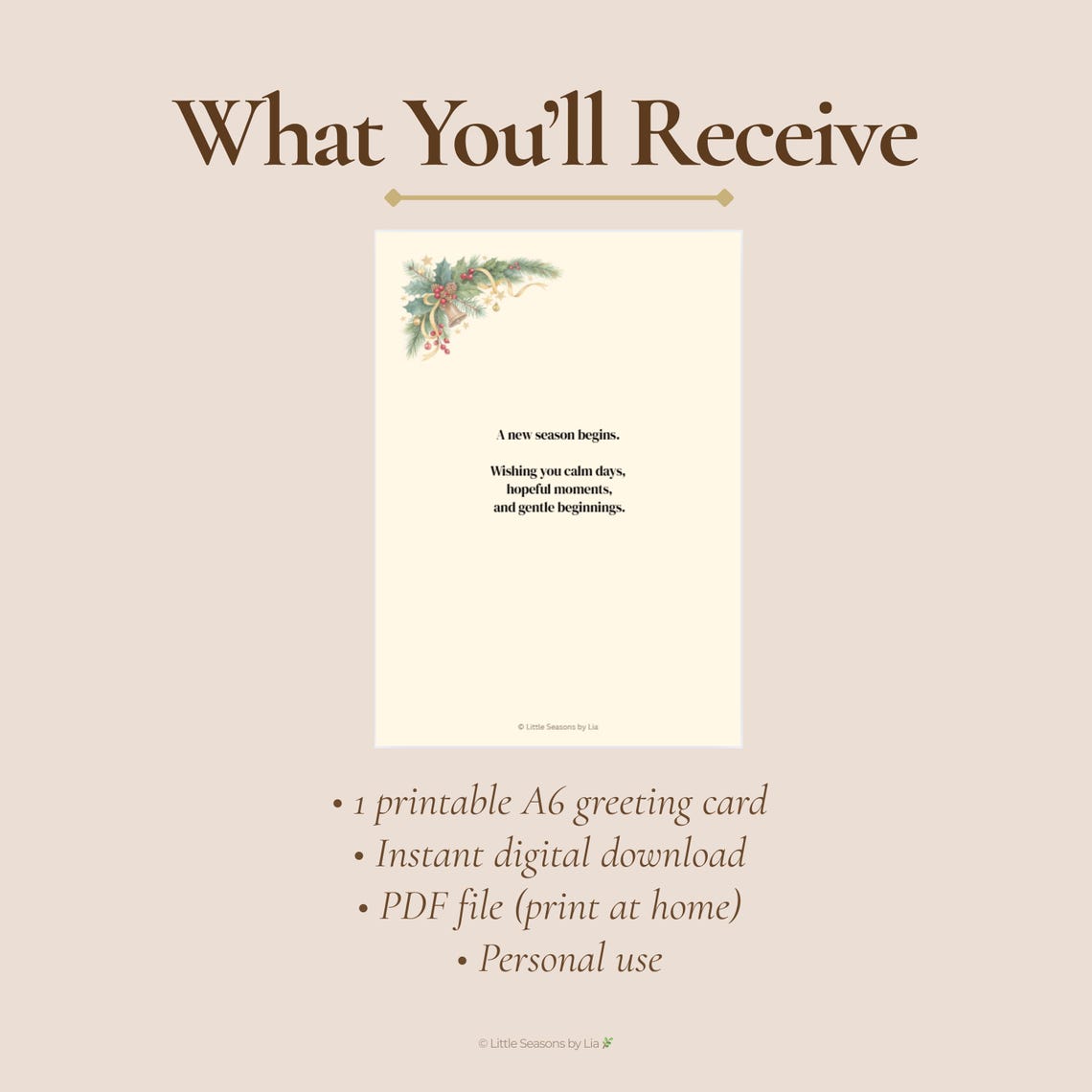 Gentle Beginnings Printable Card, A6 Encouragement Greeting, Neutral ...