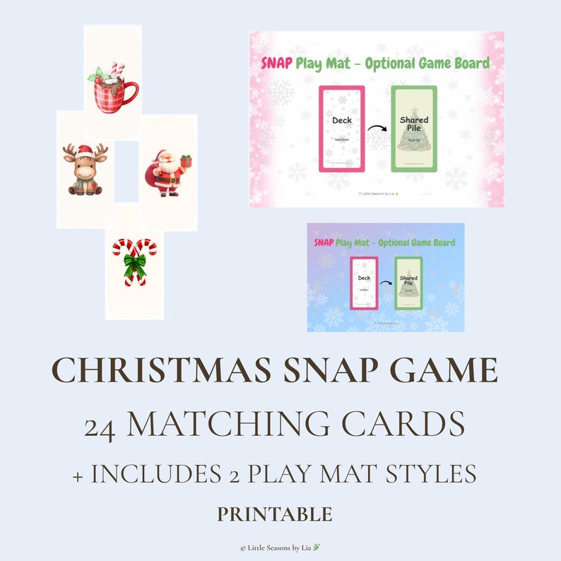 Christmas Snap Game – Printable Holiday Matching Cards for Kids | 24 ...