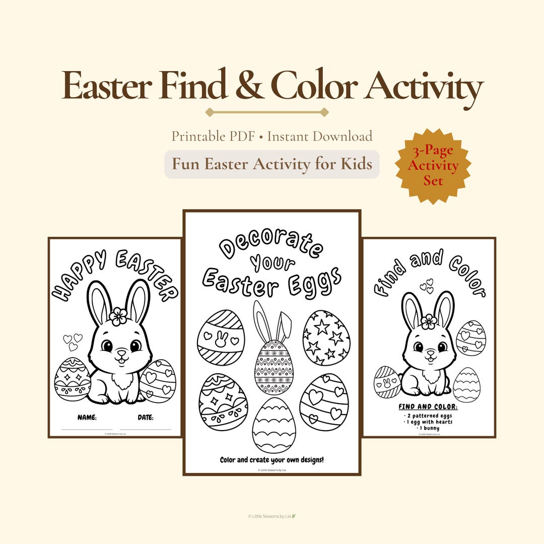 Easter Find and Color Activity | Printable Easter Coloring Pages for ...