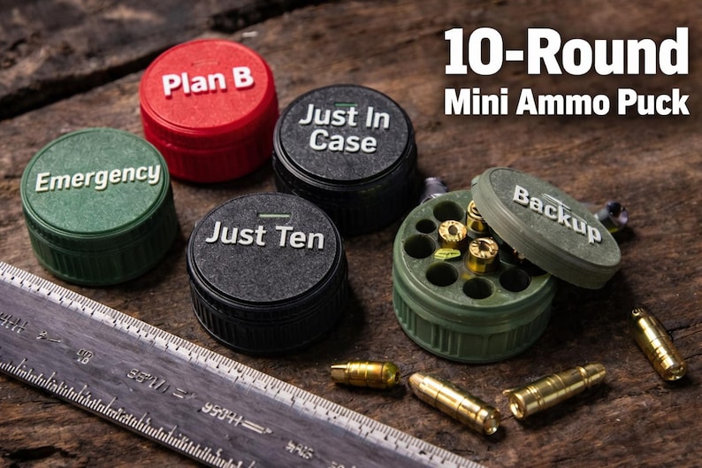 Compact Ammo Holder for 9mm .22 .38 .380 .45 – Pocket EDC Ammo Storage ...