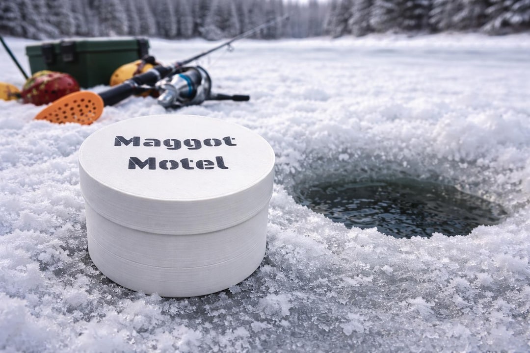 Ice Fishing Bait Container – Maggot Motel™ – Screw Top Bait Box – Live ...