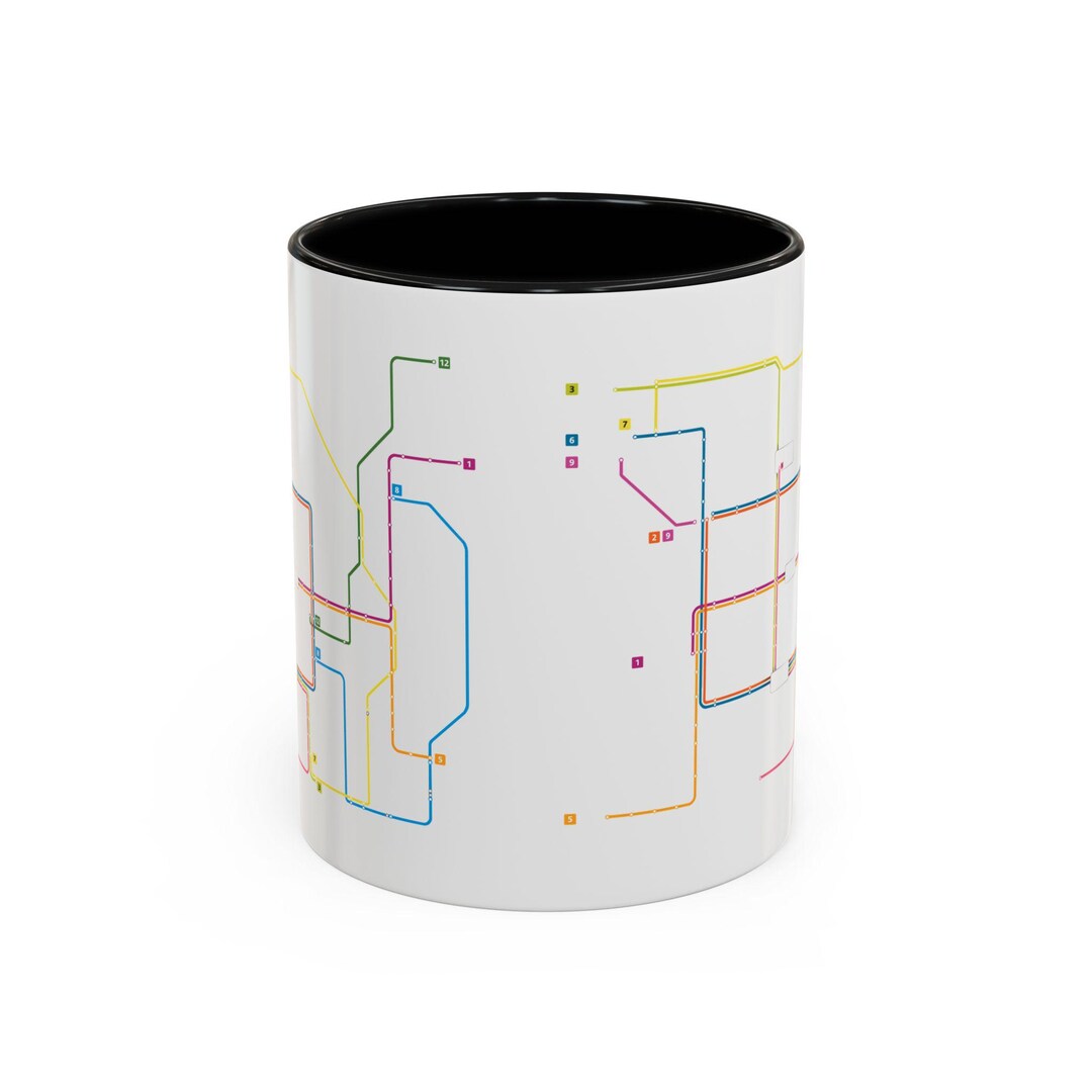 Brussels Metro Lines Mug | Minimal City Map Coffee Mug | Belgian Design ...