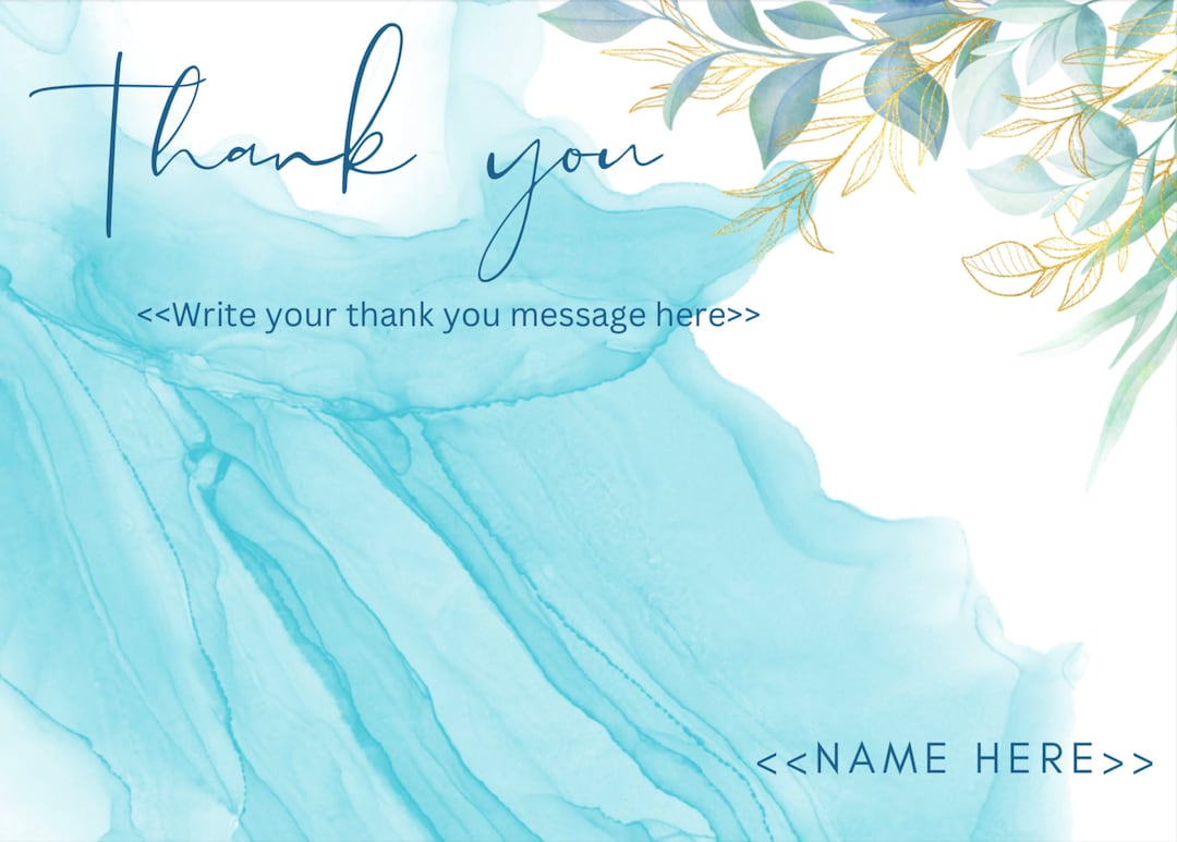 Electronic Thank You Card Template Digital, Editable Digital Download ...