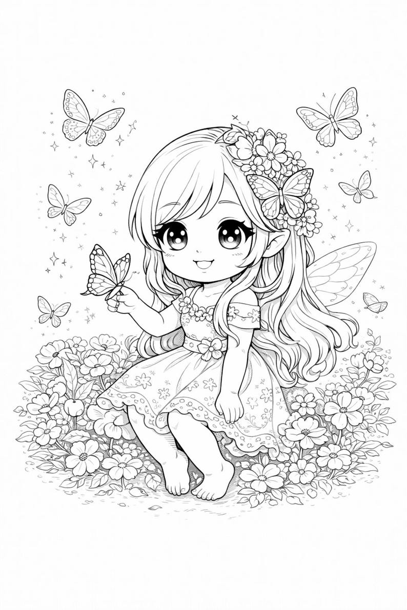 Chibi Fairy Coloring - Nova Aetheria Chibi Set 5 - Etsy