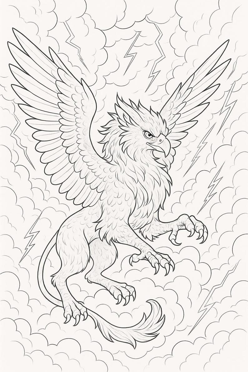 12 Page Mythical Creatures Coloring Book - Dragons, Sirens, Fairies and ...