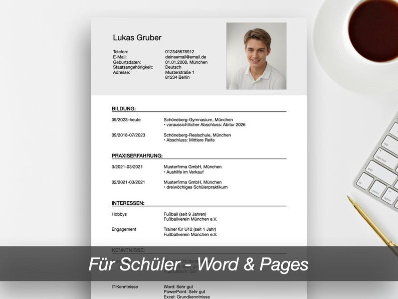 Student CV Template | Microsoft Word & Apple Pages | Application ...