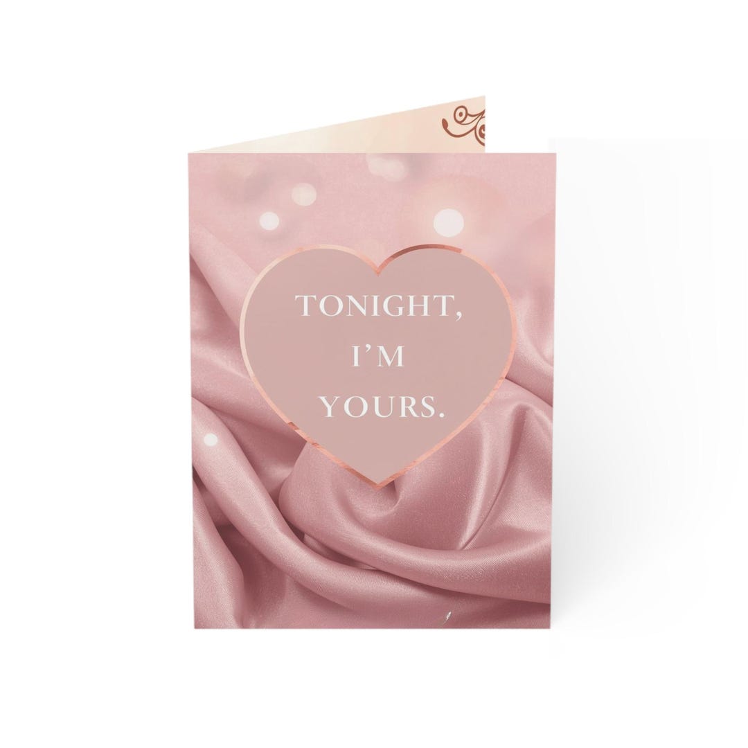 Tonight Im Yours Heart Design Greeting Card Romantic Pink Satin Card - Etsy