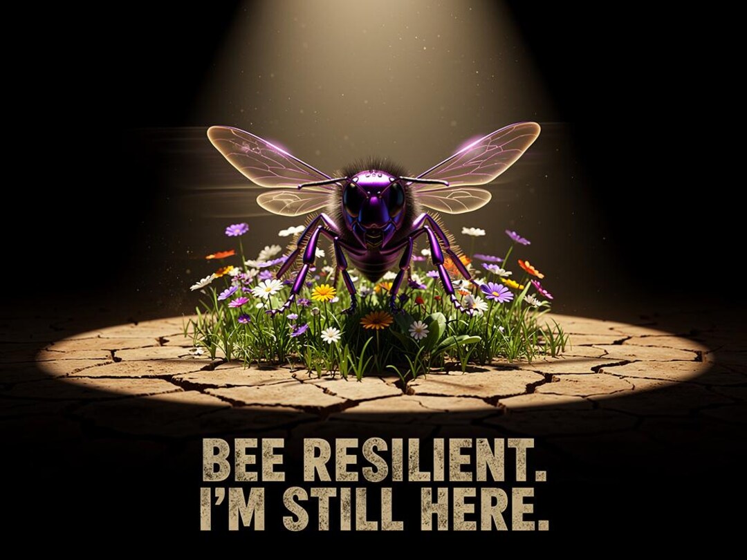 3D Resilient Bee PNG • Awareness Art, Floral Transformation (digital ...
