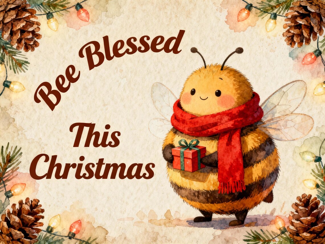Bee Blessed This Christmas PNG - Etsy