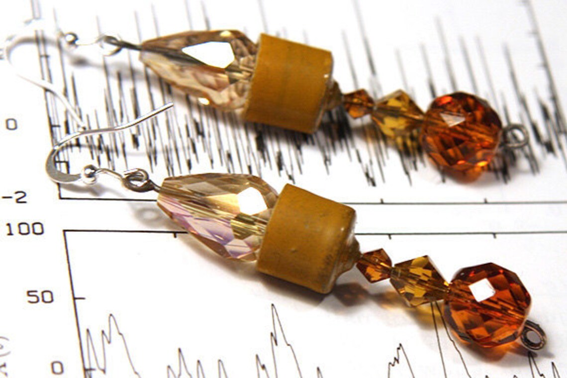 Steampunk Earrings Wearable Tech Computer Jewelry Yellow - Etsy