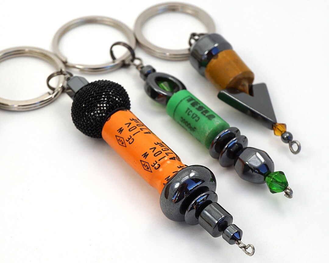 Antique TESLA Resistor Keychain, Hematite, Large Unique Bright Wearable ...