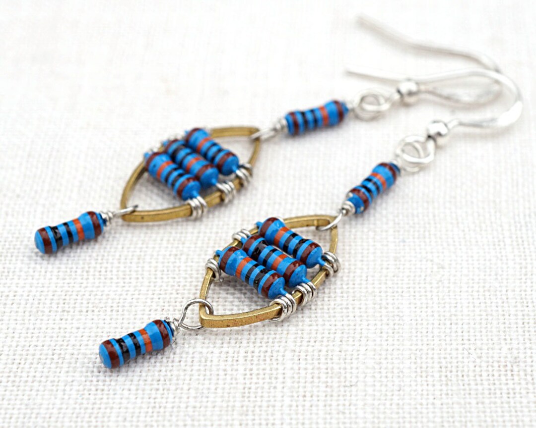 Blue Computer Earrings Wearable Technology Geometric Earrings Techie ...