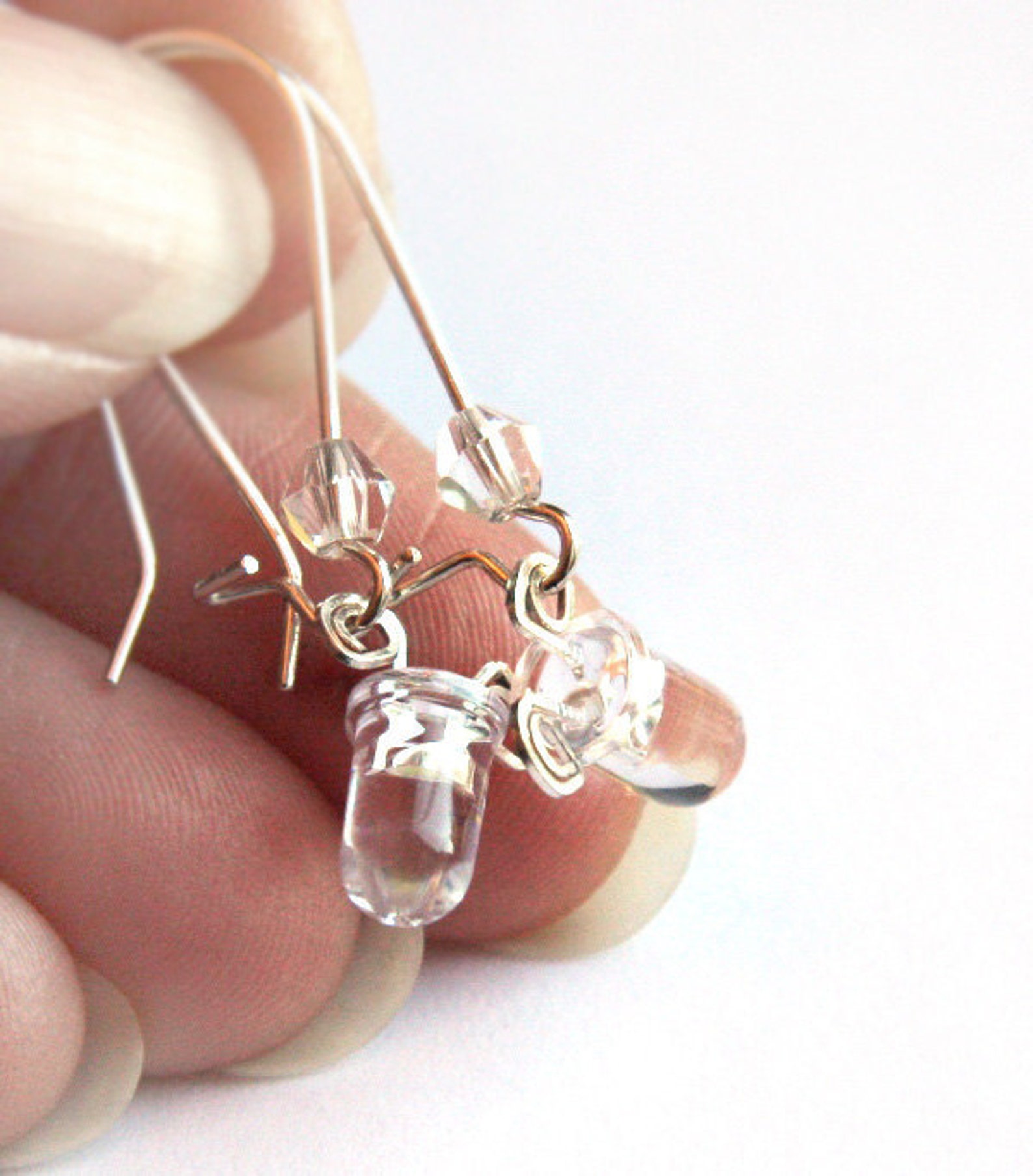 Wearable Tech Tiny Clear LED Earrings Computer Earring Sterling Silver ...