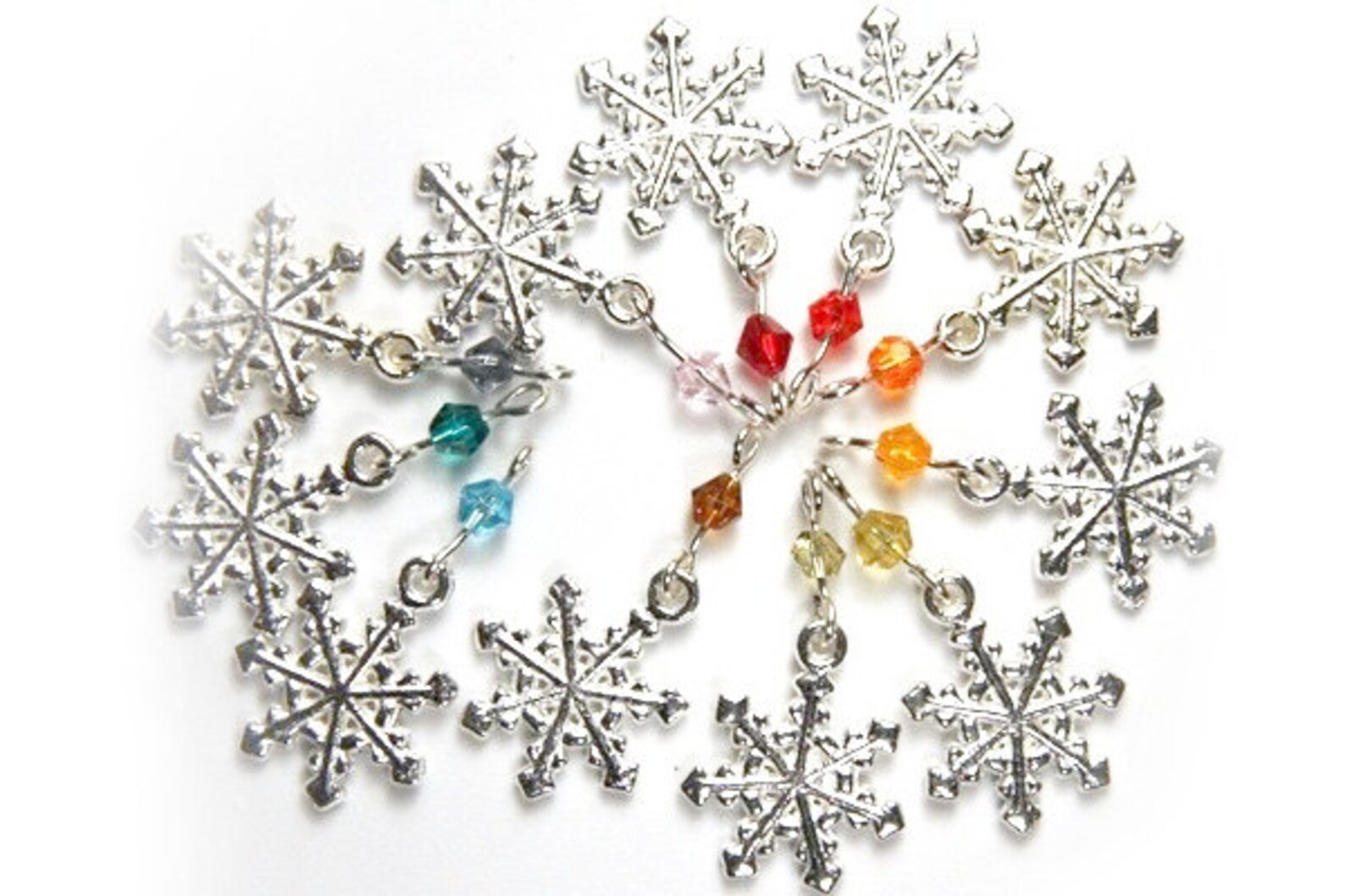 Rainbow Snowflake Earrings, Swarovski Crystals Many Colors to Choose ...