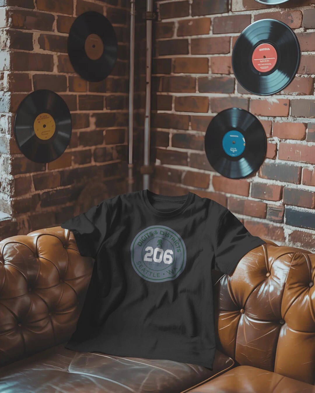 Digits & Districts T-shirt - 206 Seattle WA Area Code | Series I Badge ...