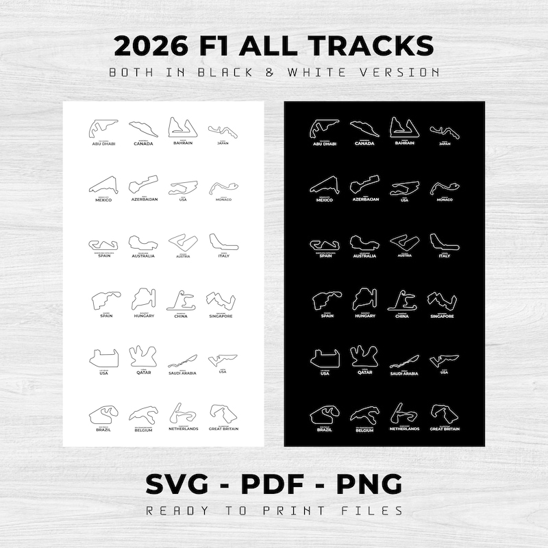 F1 2026 Circuits Poster - Etsy