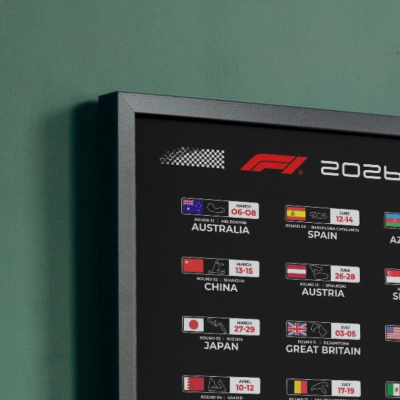 Formula One 2026 Calendar: F1 Grand Prix Schedule PDF, SVG & PNG Files ...
