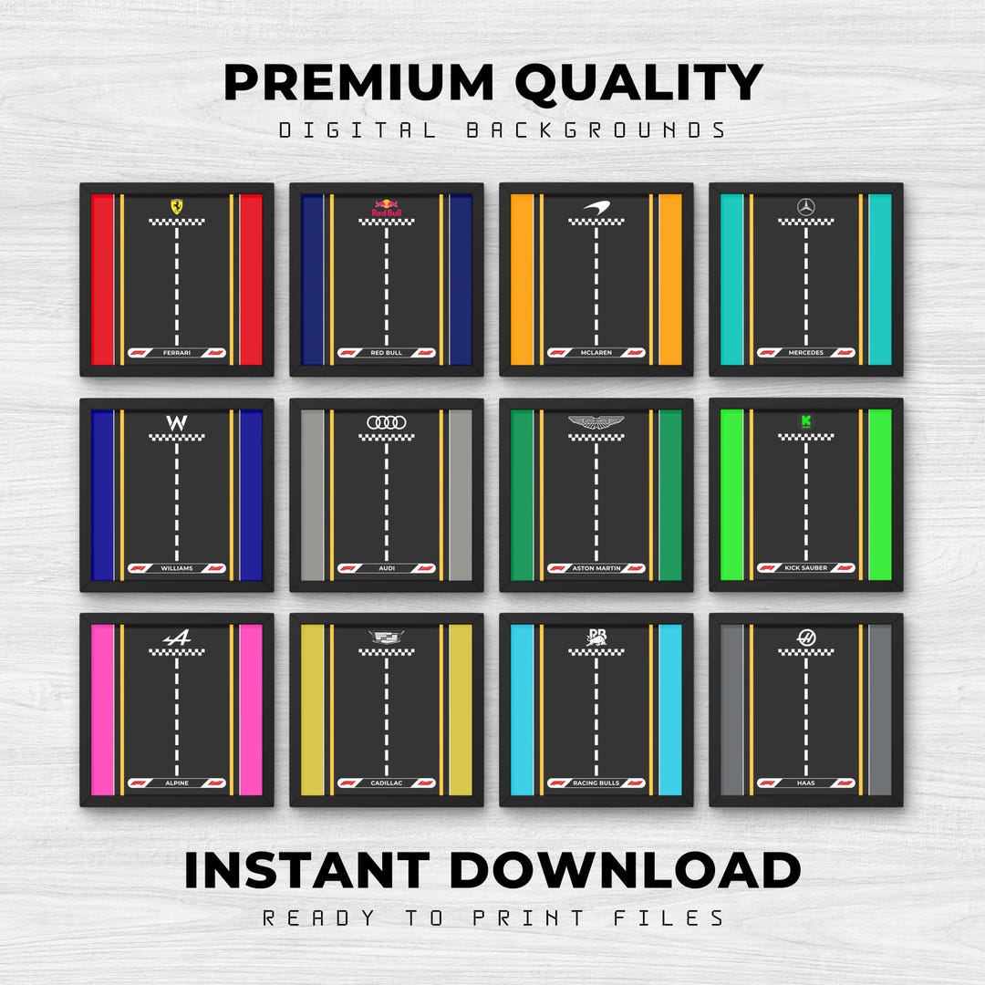 Bundle of 12 F1 Car Display Backgrounds – 30x30 Cm Speed Champions ...