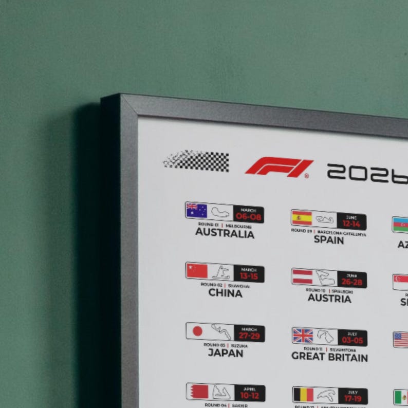 Formula One 2026 Calendar: F1 Grand Prix Schedule PDF, SVG & PNG Files ...