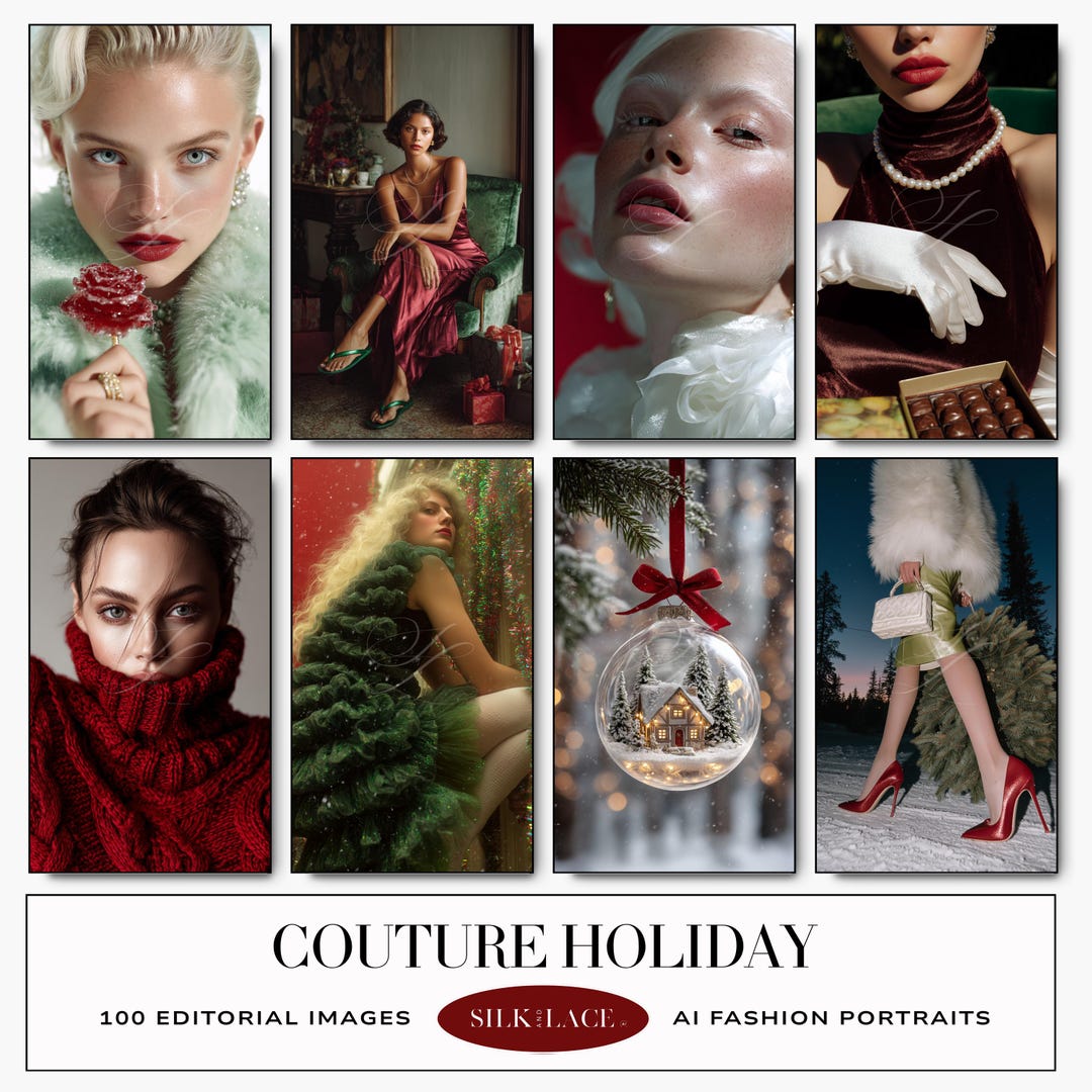 Holiday Christmas Editorial Stock Photo Pack | 100 AI Portrait ...