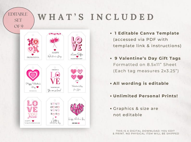 Printable Heart Valentine's Day Card, XOXO Love Cards, (PDF) Digital ...