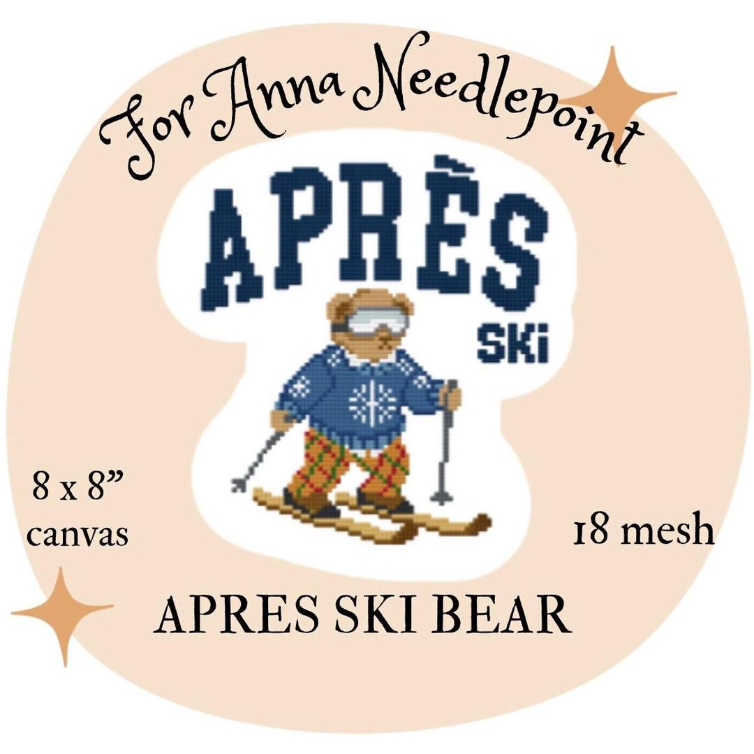 Apres Ski Bear Needlepoint Digital Chart 18 Mesh - Etsy