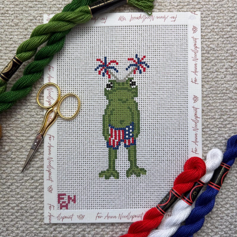 Needlepoint Frog Canvas - Etsy