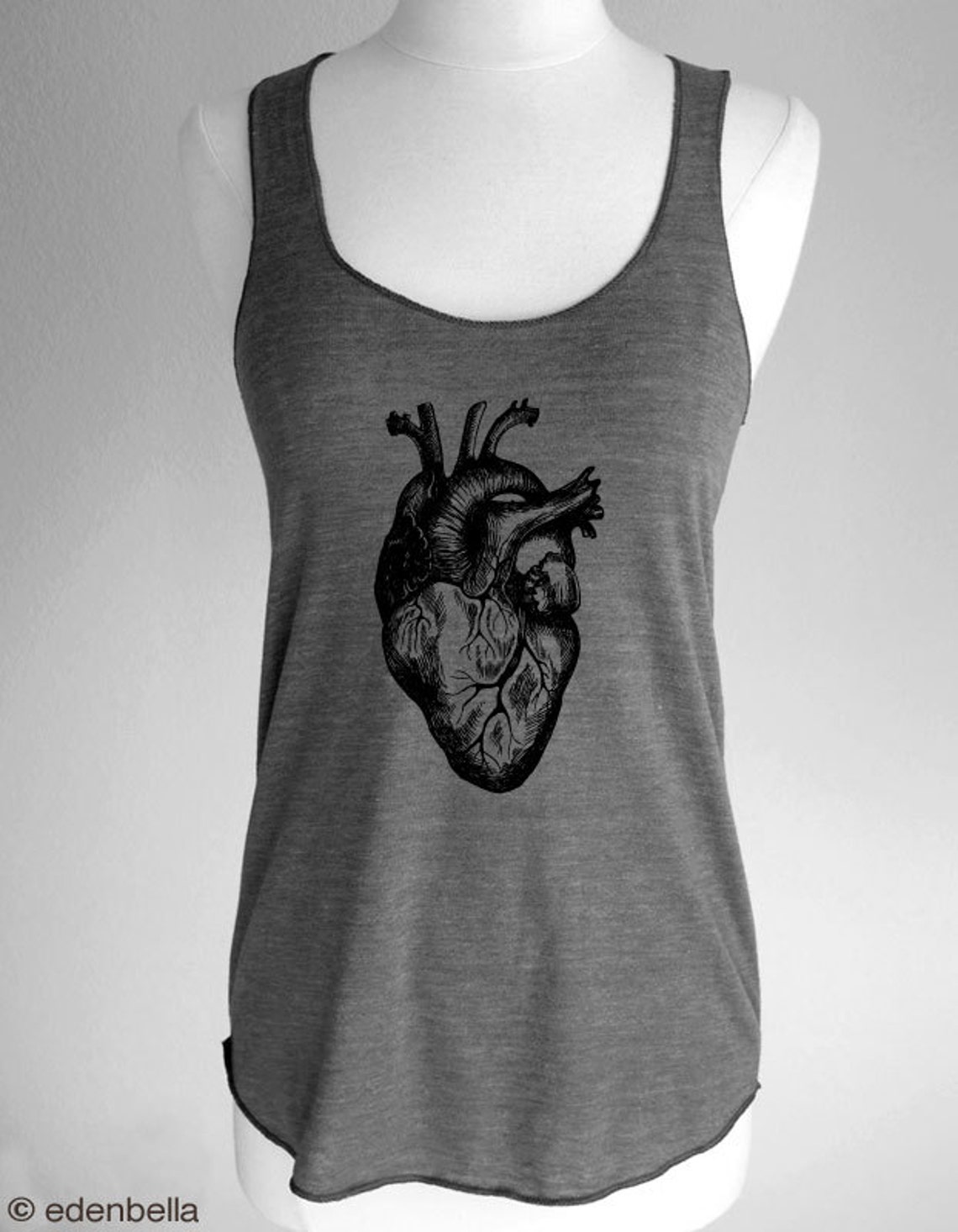 Human Heart Graphic Soft Tri-blend Racerback Tank - Etsy