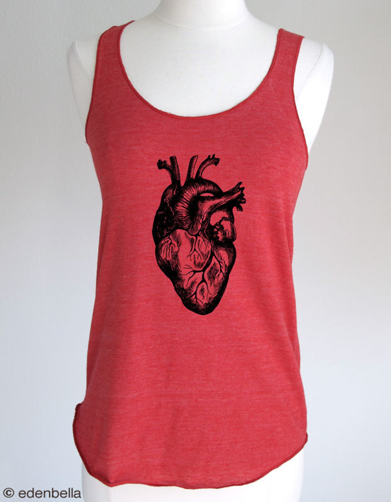 Human Heart graphic Soft Tri-Blend Racerback Tank | Etsy