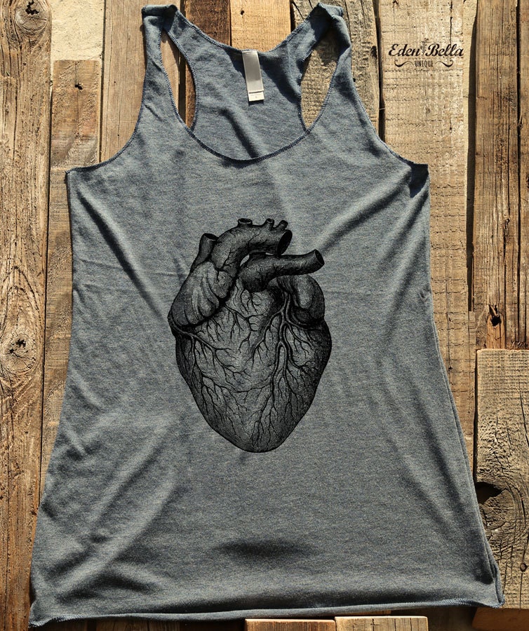 Big Heart Shirt - Anatomy - Love - Humor Gift Funny Tank Racerback Tri ...