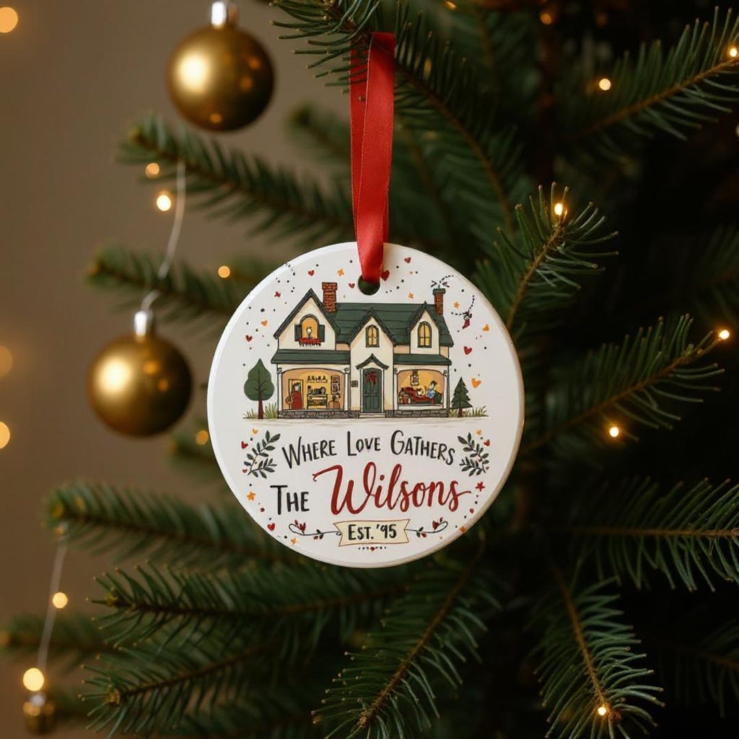 Acrylic - Personalized Family Home Map Ornament | Cozy Holiday ...