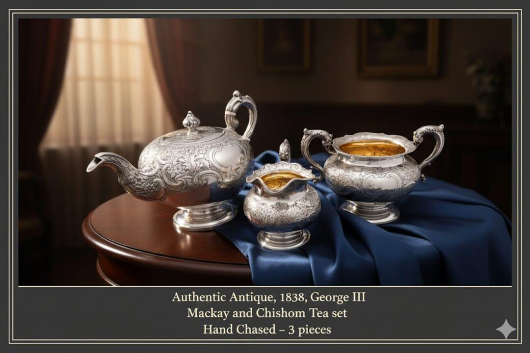 Authentic Antique, 1838, Georage III, Mackay and Chisholm, Tea Set Hand ...
