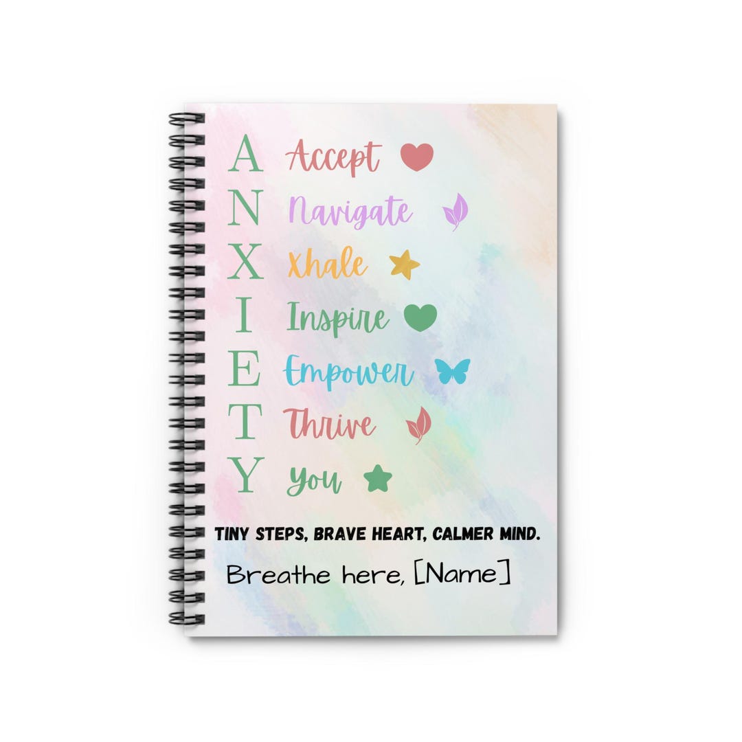 Anxiety Acrostic Notebook, Personalized Journal for Adults, Mental ...