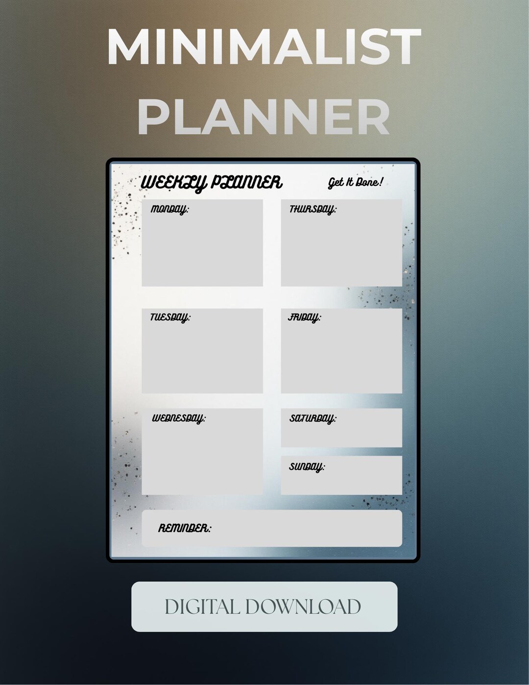 Minimalist Weekly Planner Printable | Portrait Layout (PDF) - Etsy