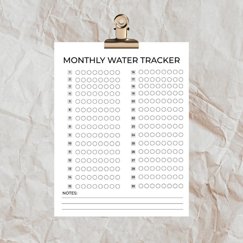 Minimalist Water Intake Tracker Printable | Habit Tracker | Instant ...