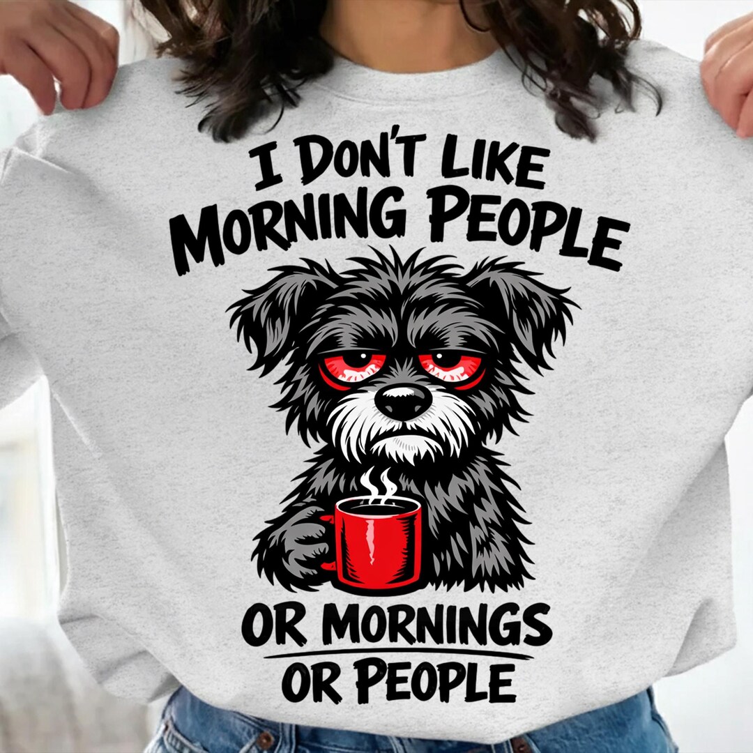 Funny Grumpy Dog Coffee PNG, Tired Pet Humor Sublimation - Etsy
