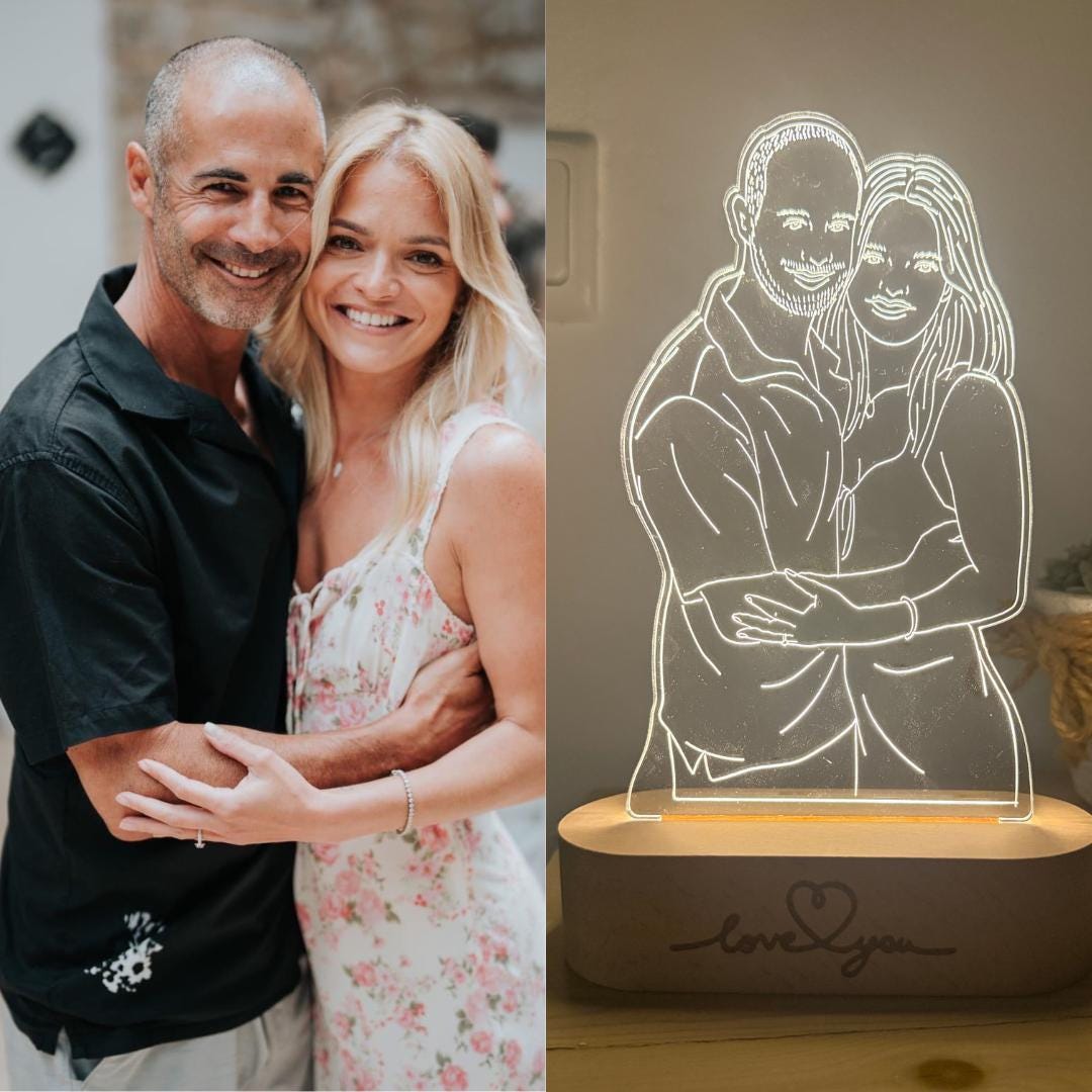 Personalized Photo 3D Lamp Custom Couple Portrait Night Light Photo ...