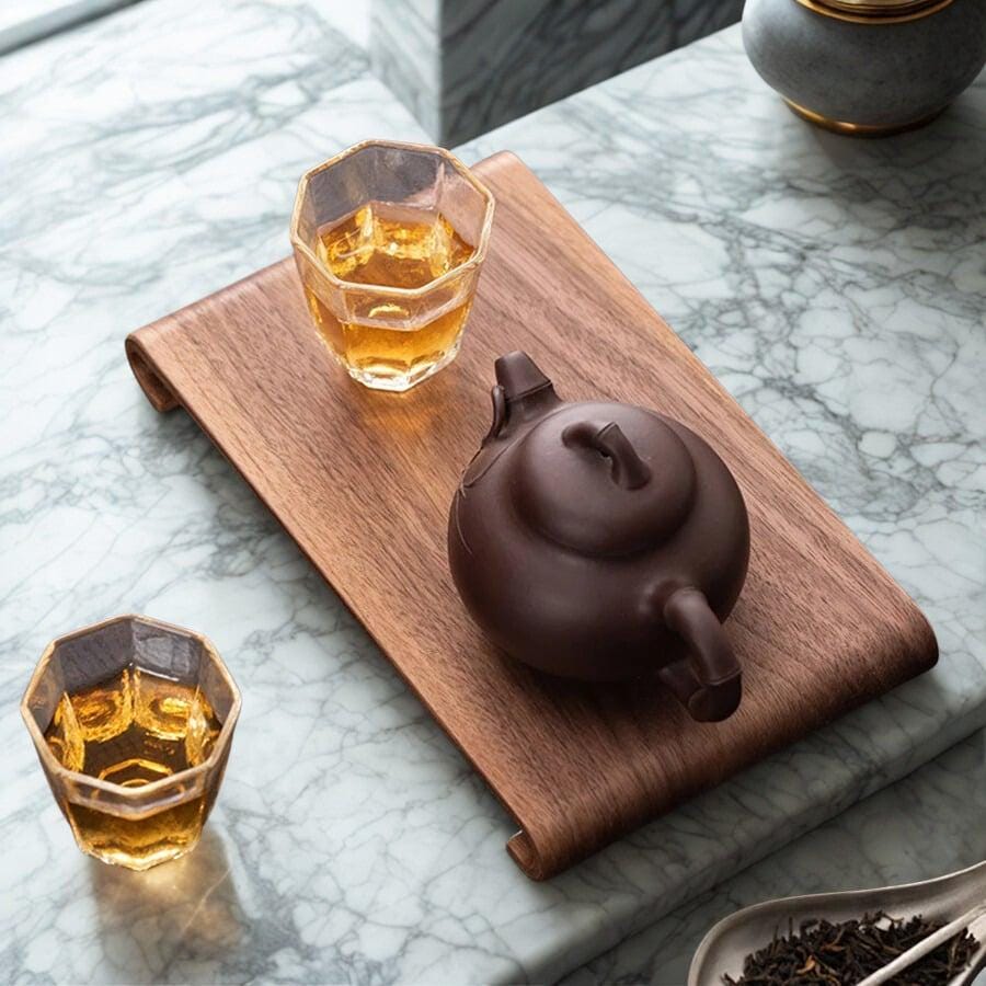 Wooden Rectangular Display Tray Retro Thick Heat Resistant Coffee Table ...