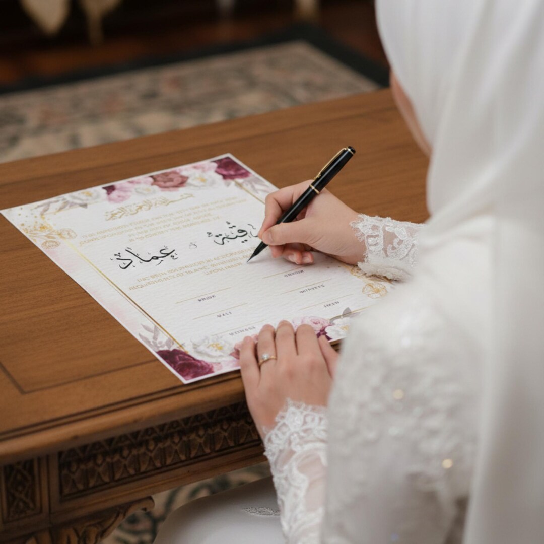 Gold Islamic Nikkah Contract Printable Muslim Marriage PDF Elegant ...