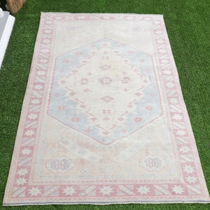 Vintage Turkish Bathroom Rug/ Modern Traditional Neutral Blue - Etsy