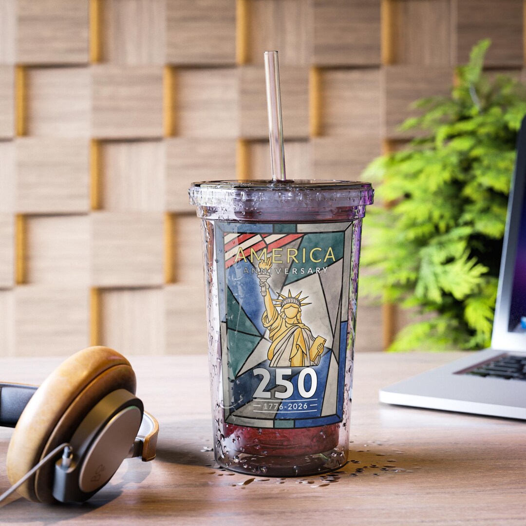 Patriotic USA Travel Tumbler | Americas 250th Anniversary Acrylic Cup ...