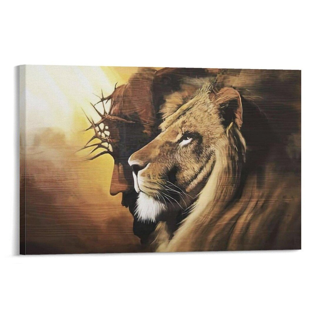 Lion of Jesus Christ Canvas Print, Christian Home Decor - Etsy