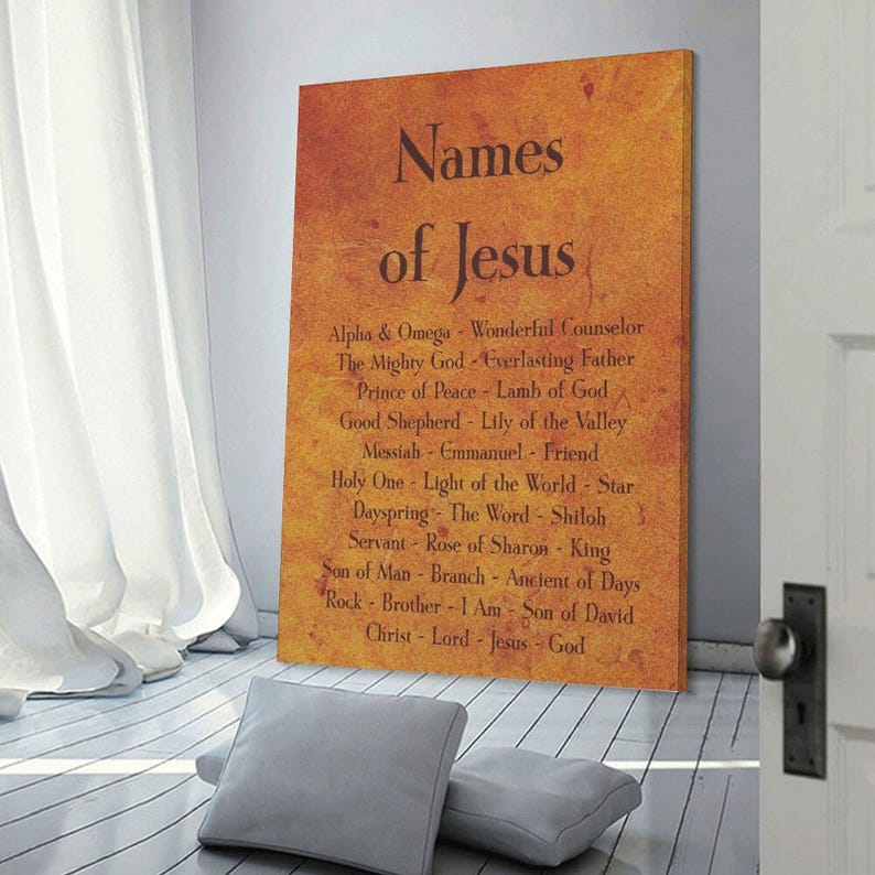 Names of Jesus Canvas Print, Bible Verse Wall Art - Etsy
