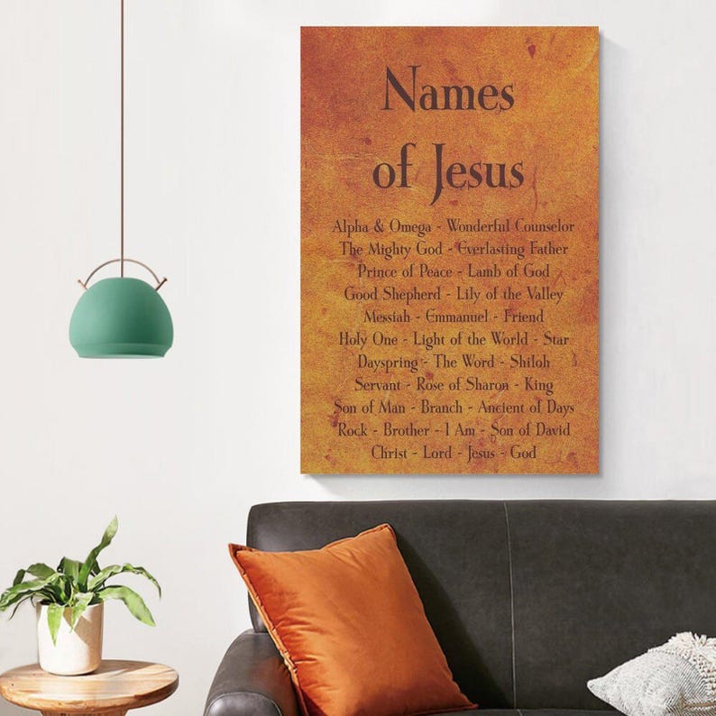 Names of Jesus Canvas Print, Bible Verse Wall Art - Etsy