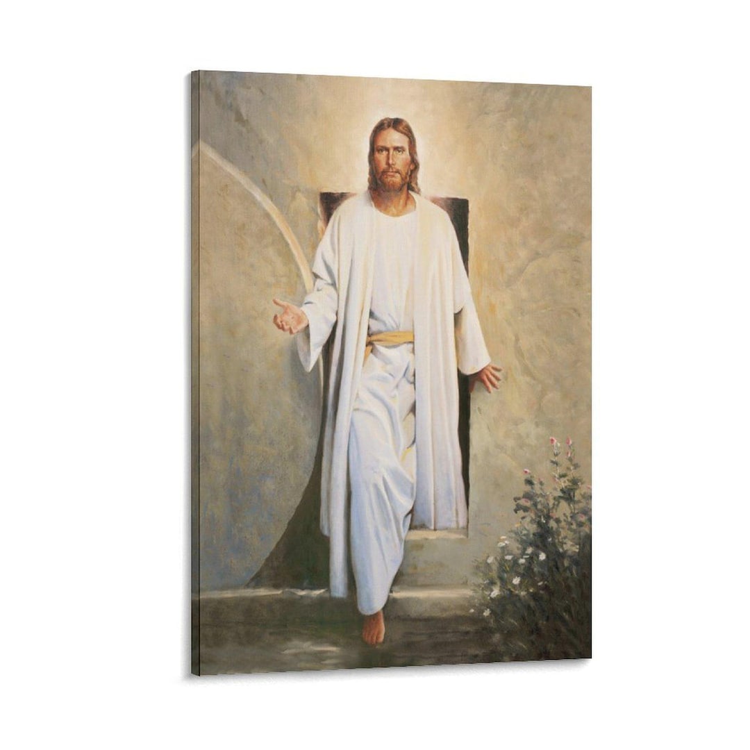 Christ Jesus Emerging From the Tomb Painting on Canvas Wall Art Poster ...
