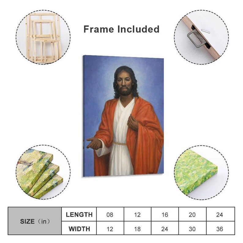 African American Jesus Christ Canvas Print, Living Room Wall Art - Etsy