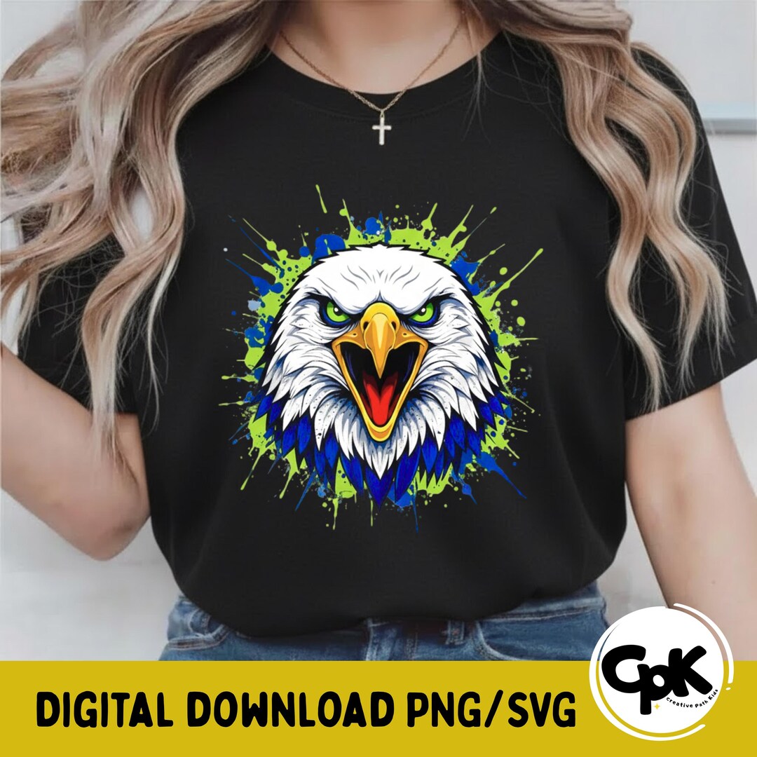 Patriotic Splash Eagle Illustration: Bold Wildlife Art (digital ...