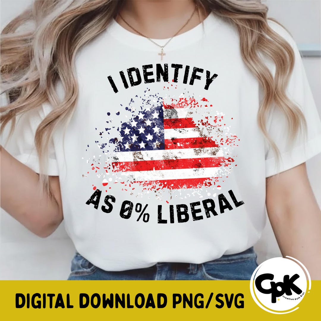 I Identify as 0% Liberal Png Svg, Funny Political Statement, Zero ...